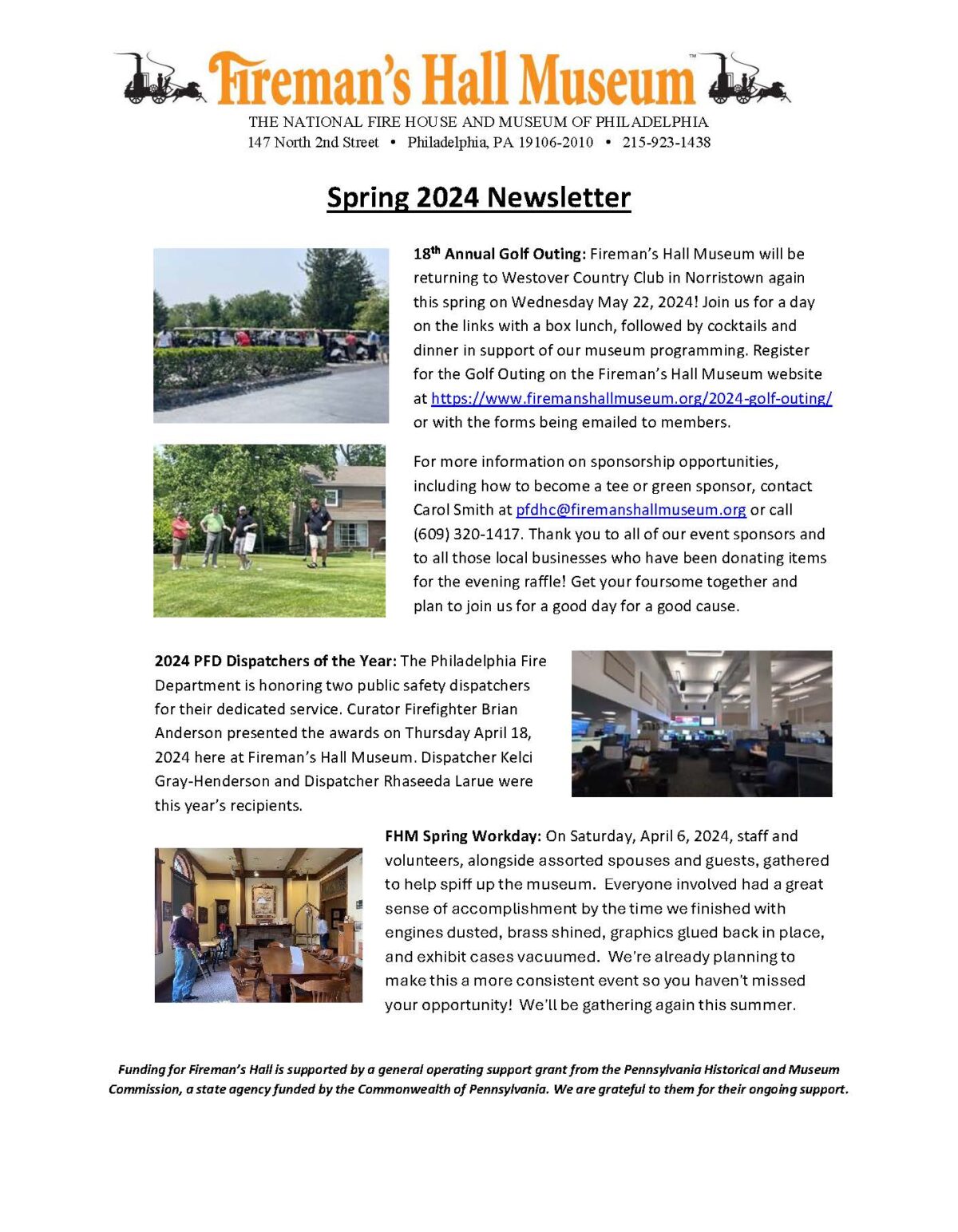 The Fireman’s Hall Museum Newsletter – Fireman's Hall Museum Philadelphia